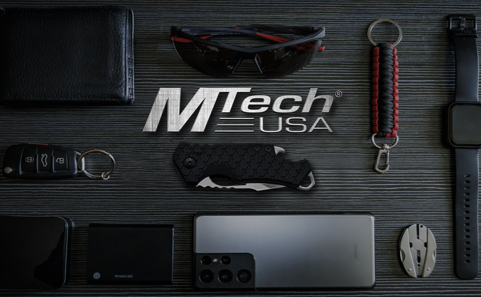 MTech USA MT-113 Rescue Team Fixed Blade Survival Knife, Black Straight Edge Tanto Blade, Black ...